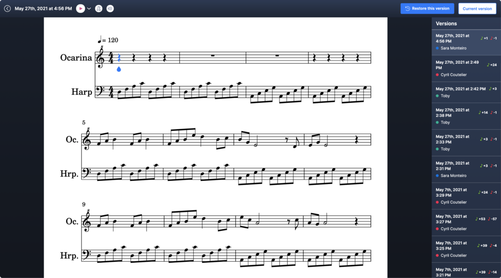 Online collaborative music notation software - Flat