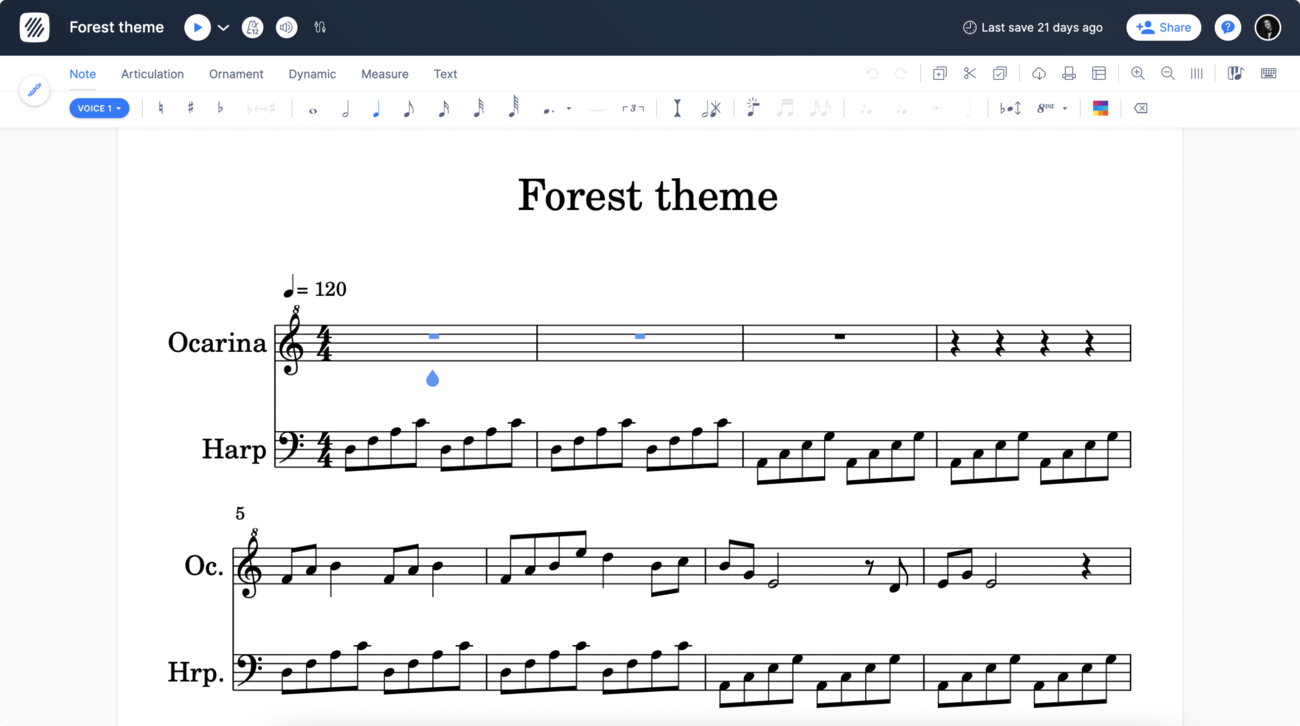 Online collaborative music notation software - Flat
