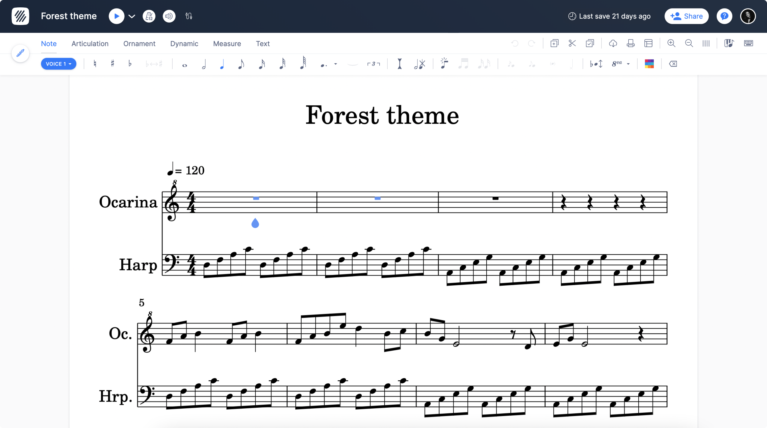 Online collaborative music notation software - Flat