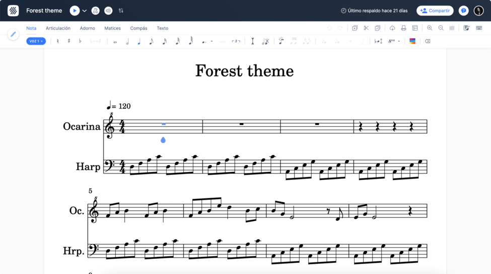 Software de notación musical colaborativo en línea - Flat